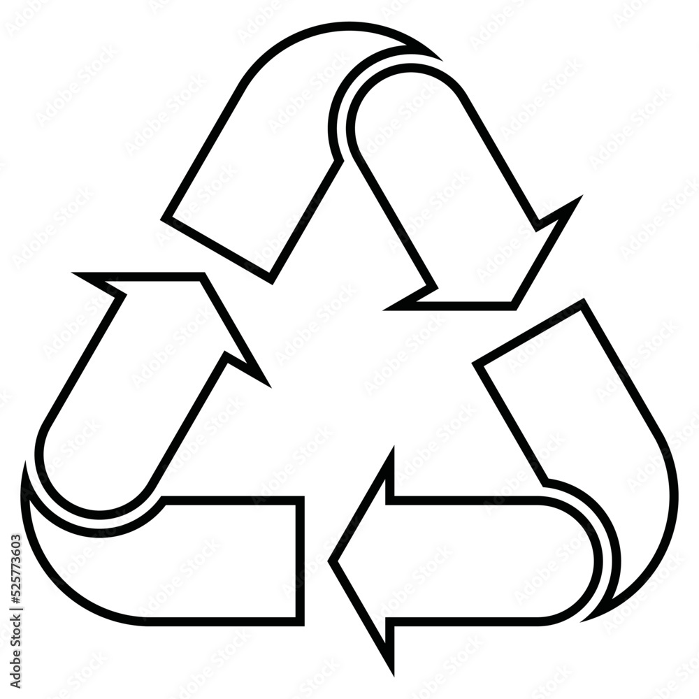Recycling icons in different sytles - outline isolated on white ...