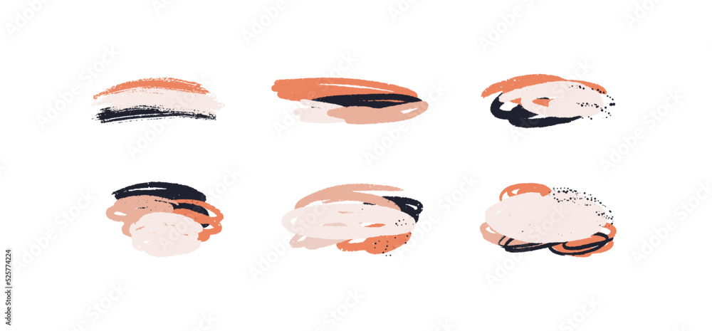 Abstract art collection. Set of colorful hand drawn templates ...