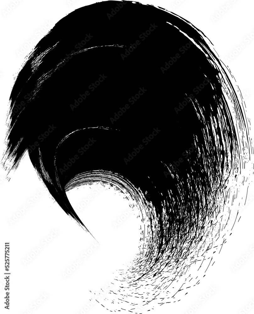 Grunge hand drawn black paintbrush circle, Grunge hand drawn black ...
