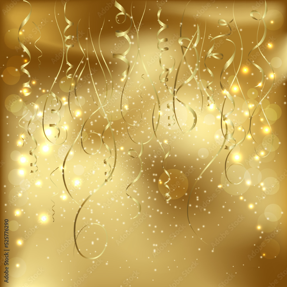 Gold Confetti. Confetti in circle shape isolated on transparent ...