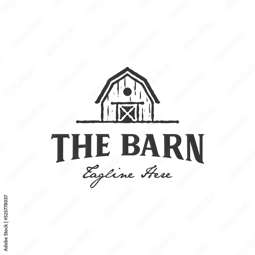 Barn logo silhouette rustic vintage retro emblem design, broken old ...