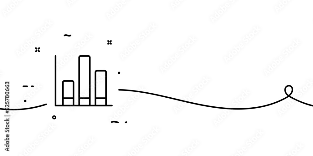 Bar chart line icon. Statistics, diagram, graph, presentation ...