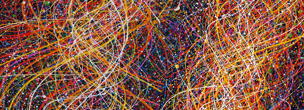 Hand draw digital painting abstract art panorama background colors ...