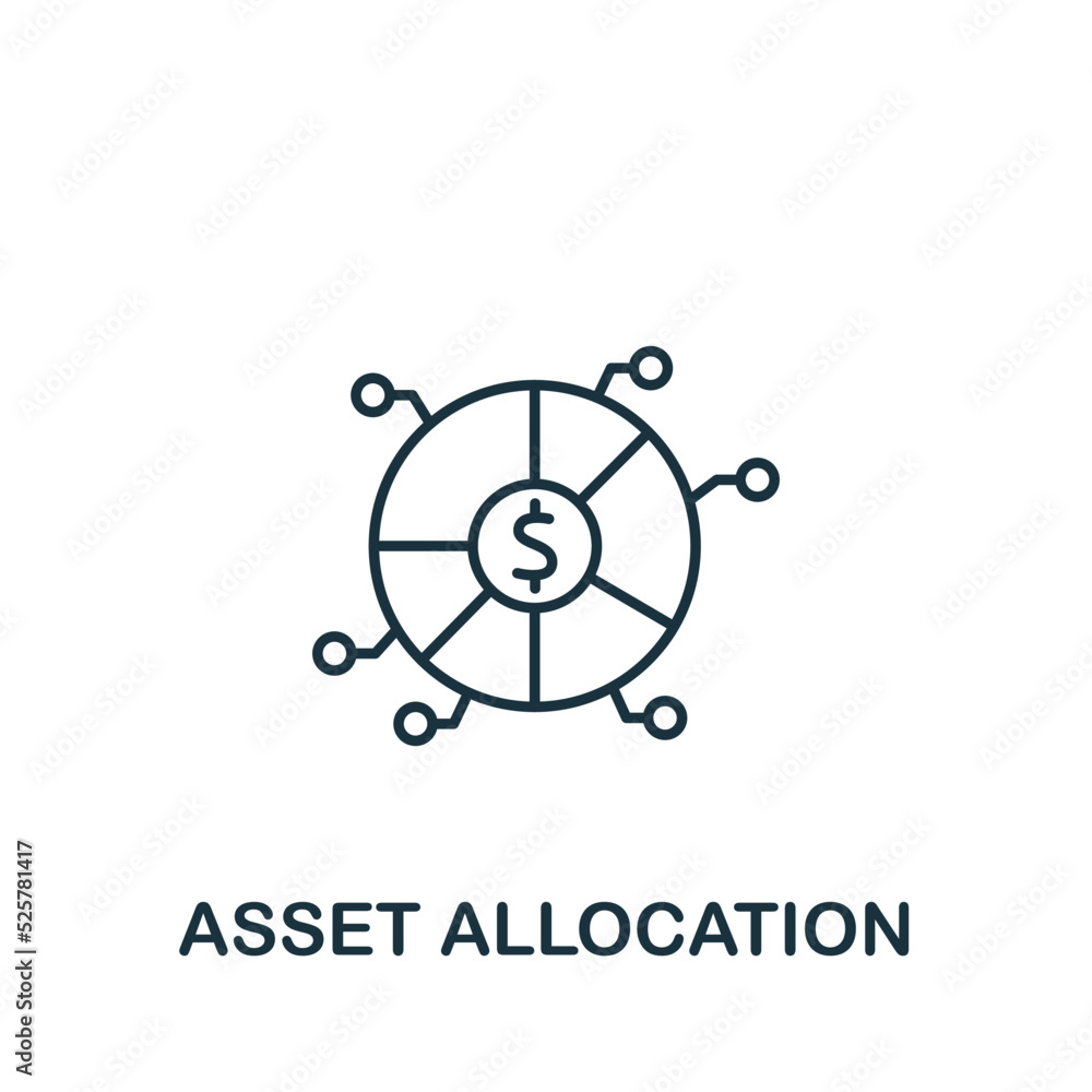 Asset Allocation icon. Line simple line Stock Market icon for templates ...