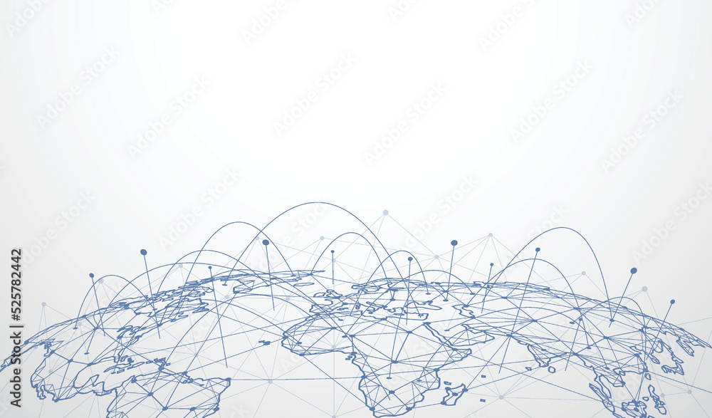 Global network connection. World map point and line composition concept ...