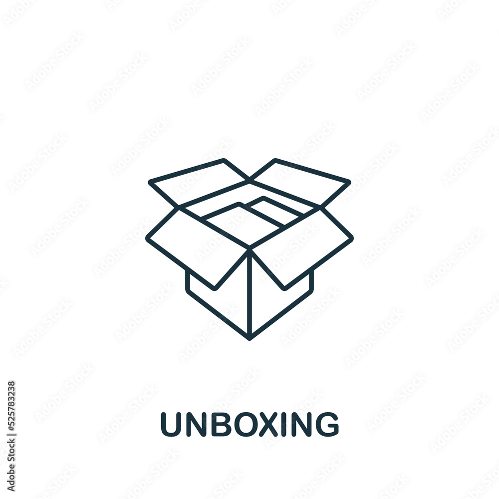 Unboxing icon. Line simple Streaming icon for templates, web design and ...