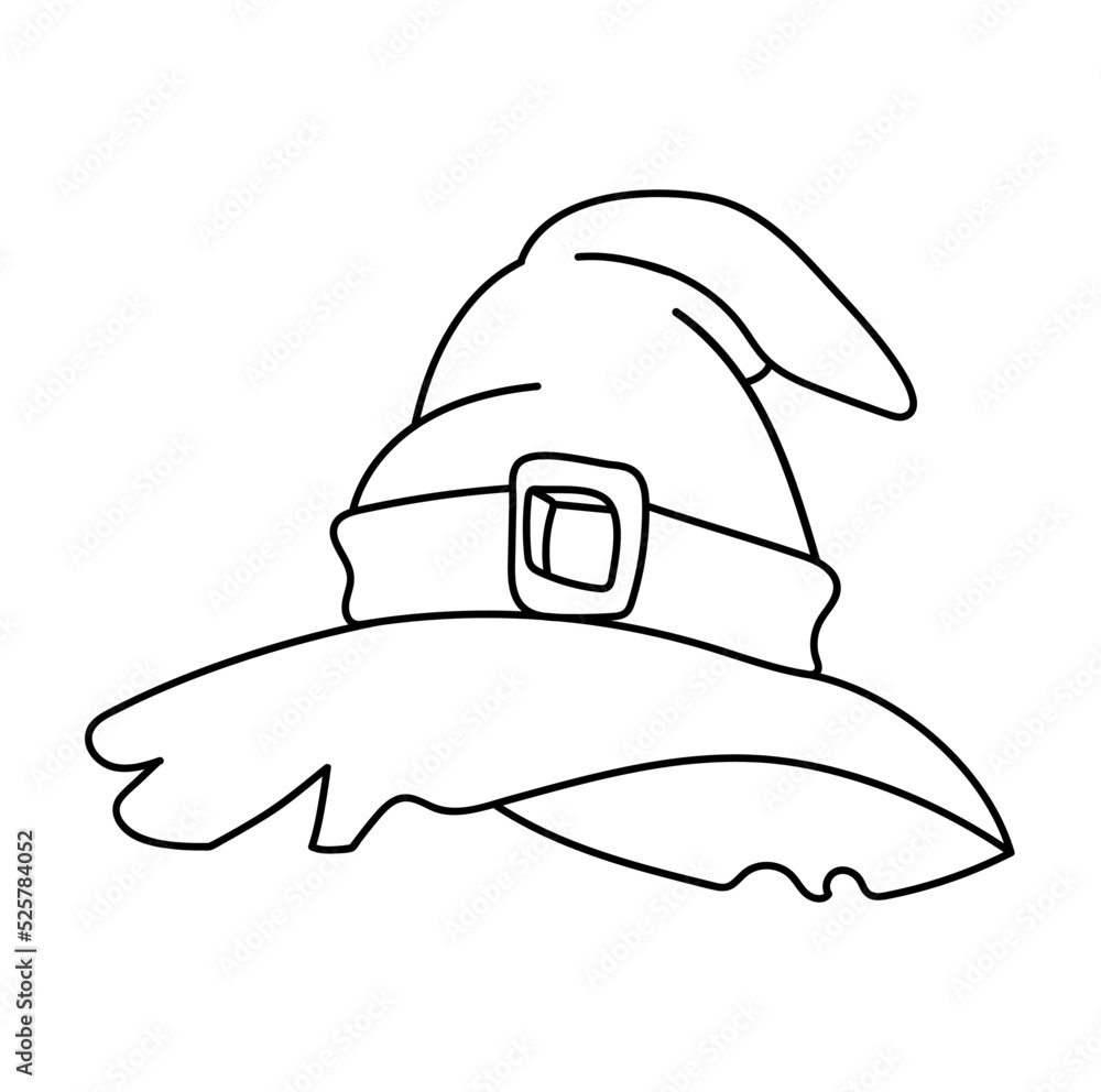 Witch hat vector illustration. Witch craft vector halloween art with ...