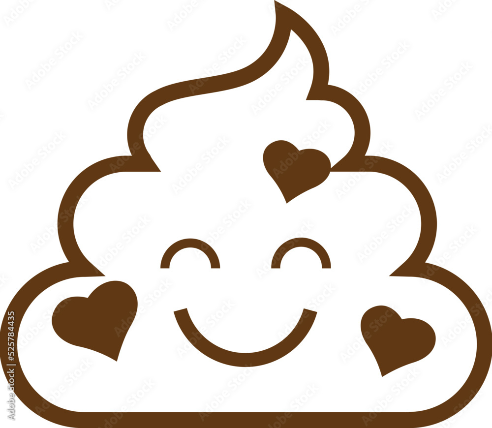 cute poop line art emoticons, icon, symbol Stock Vector | Adobe Stock