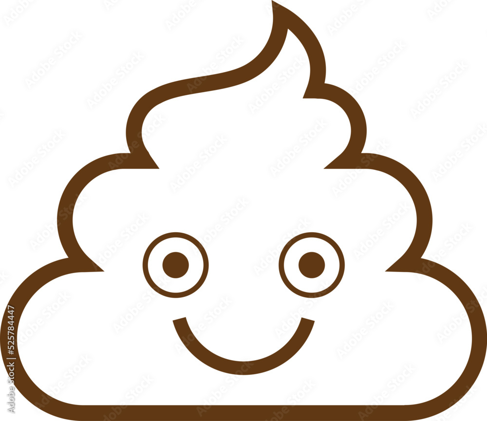 cute poop line art emoticons, icon, symbol Stock Vector | Adobe Stock