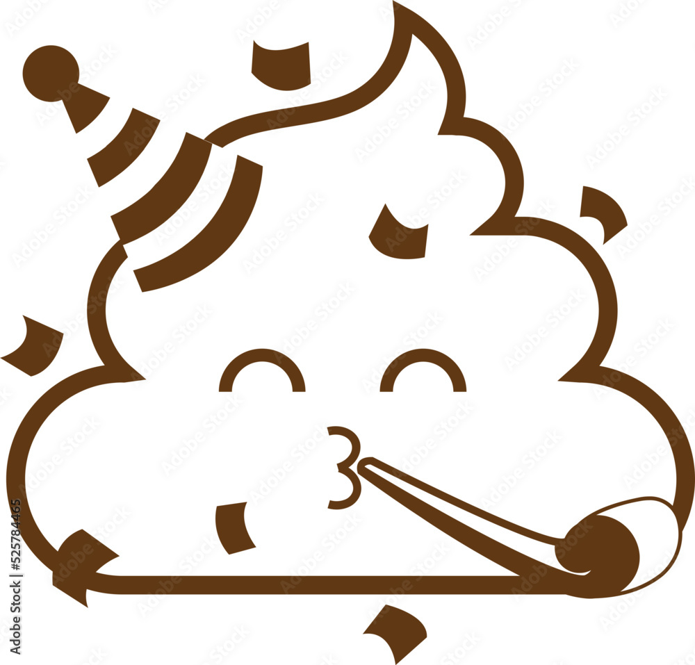 cute poop line art emoticons, icon, symbol Stock Vector | Adobe Stock