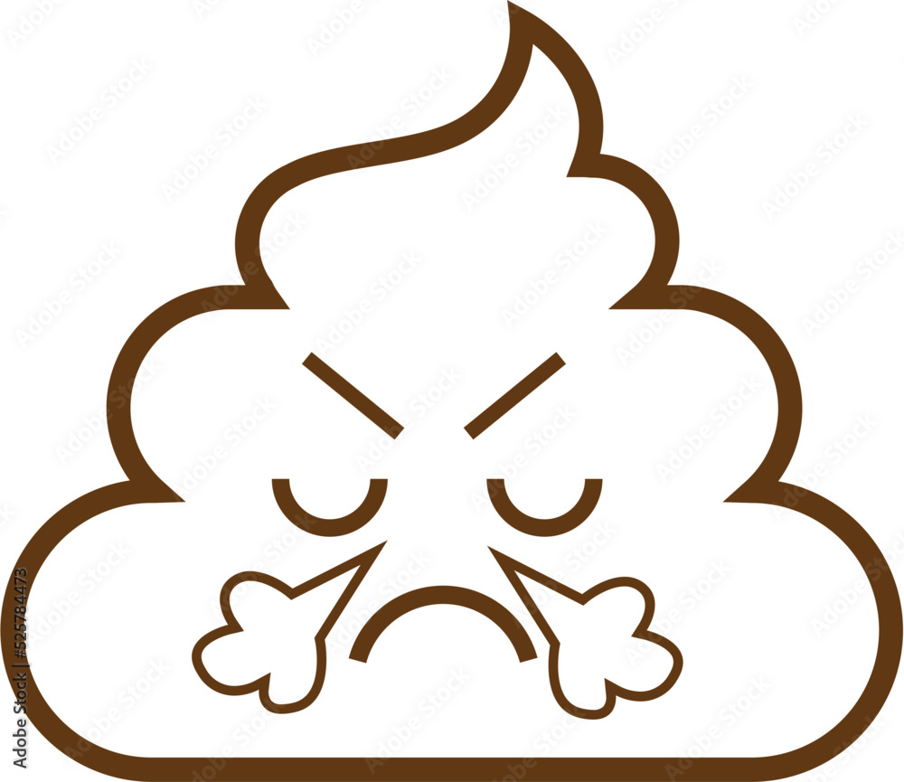 cute poop line art emoticons, icon, symbol Stock Vector | Adobe Stock