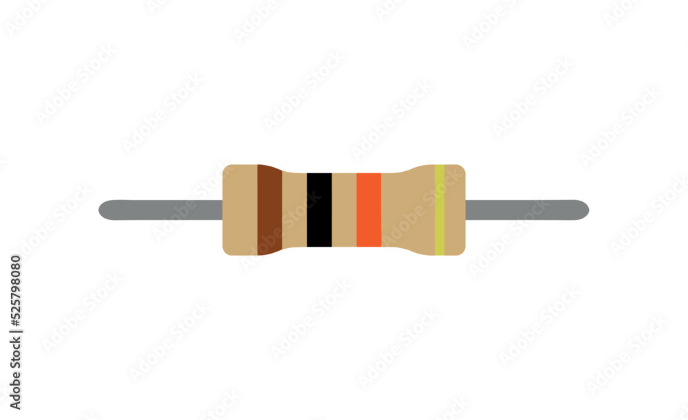 Electronic resistor vector. 10K ohms, component Stock Vector | Adobe Stock