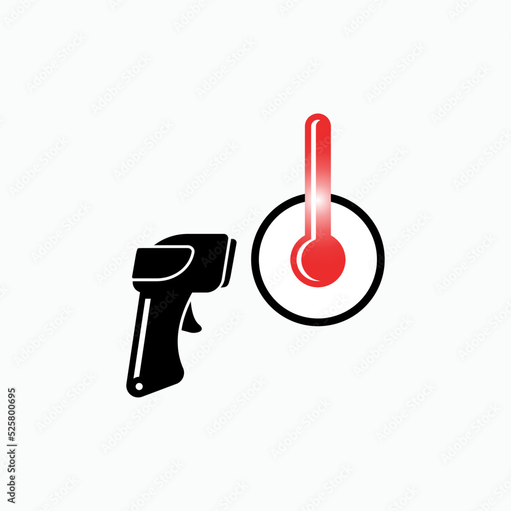 Thermogun Icon. Thermal Scanner Symbol. Sign of Temperature Measurement ...