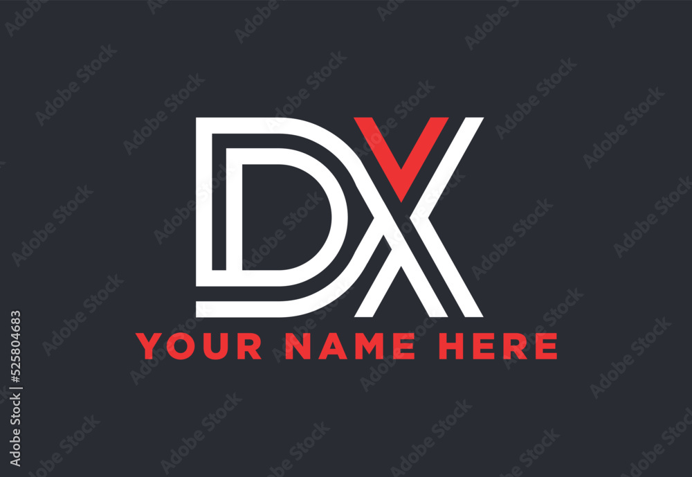 Minimalist Initial letter DX monogram logo Vector Art Stock Vector ...