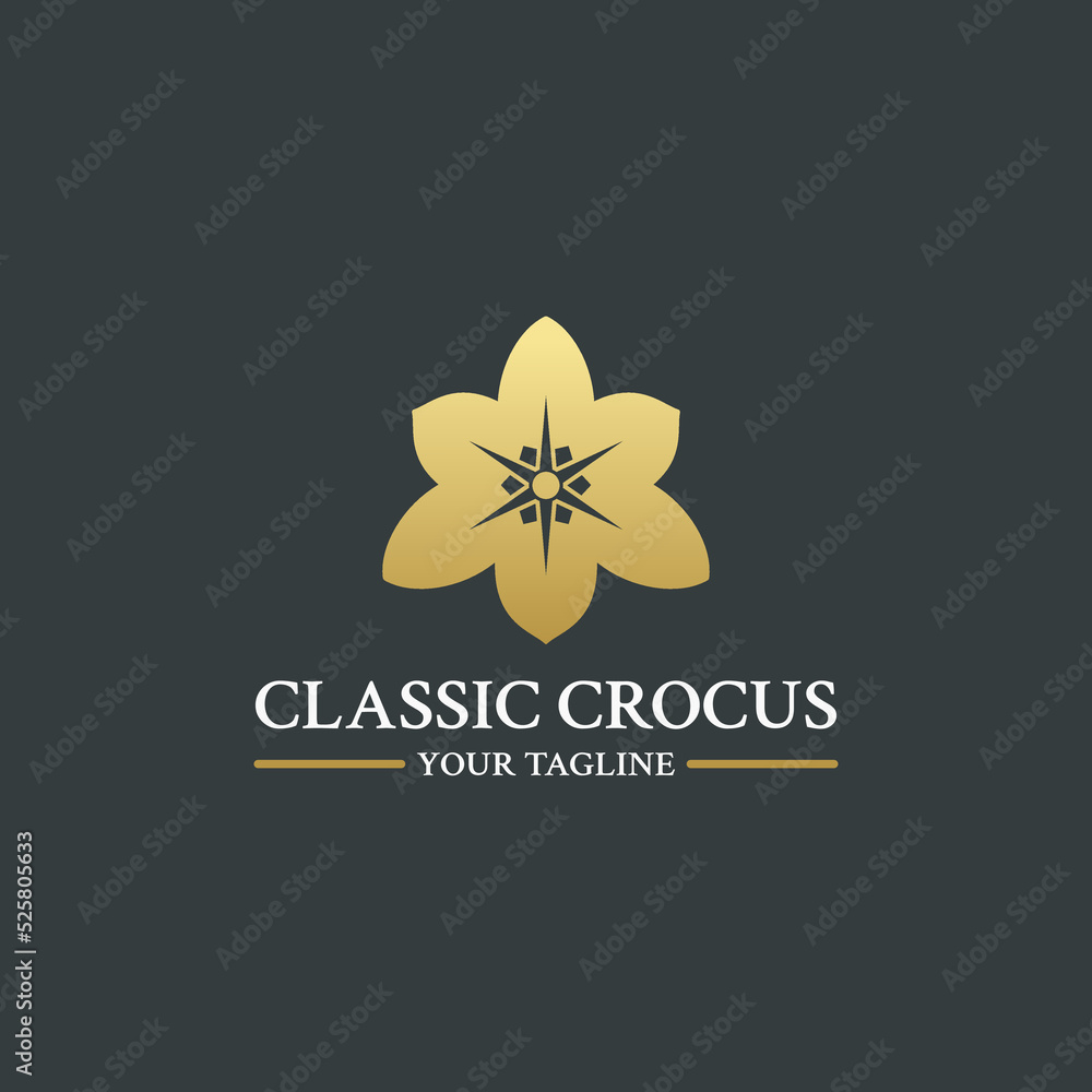 Crocus Flower Logo Vector Illustration For Company Symbols With Crocus ...