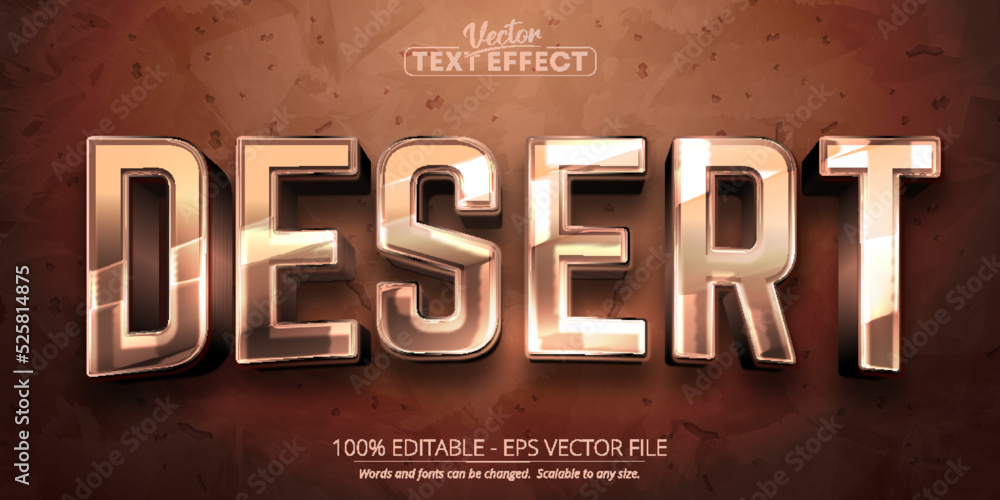 Desert text effect, editable old and shiny text style Stock Vector ...