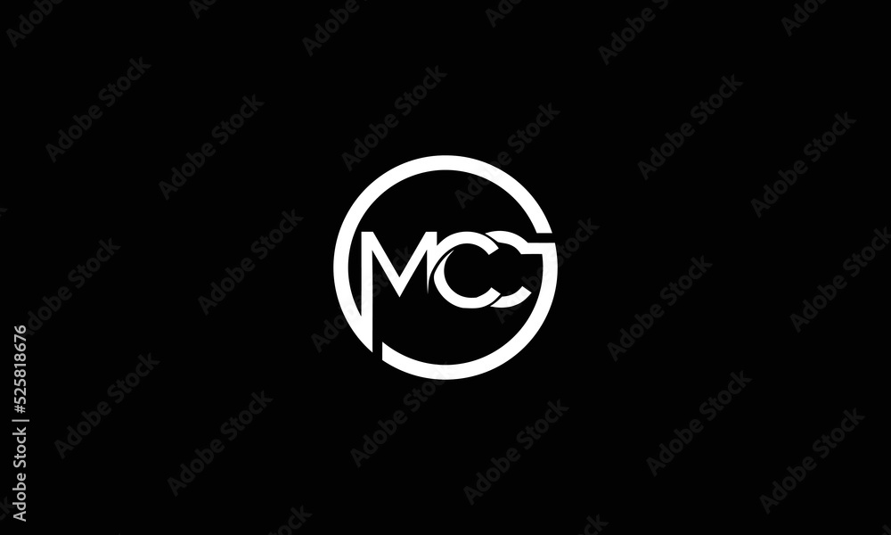 MCC letter logo design with black background in illustrator, vector ...