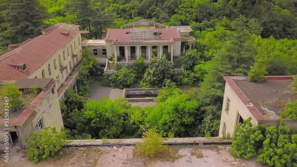 Detail of abandoned Soviet sanatorium Medea in Tskaltubo, Georgia ...