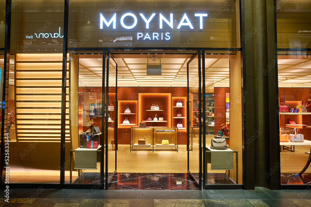 SINGAPORE - JANUARY 20, 2020: Moynat storefront in the Shoppes at ...