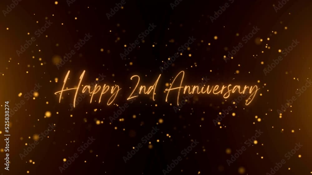 4K Happy Anniversary text animation. Animated Happy 2nd anniversary ...