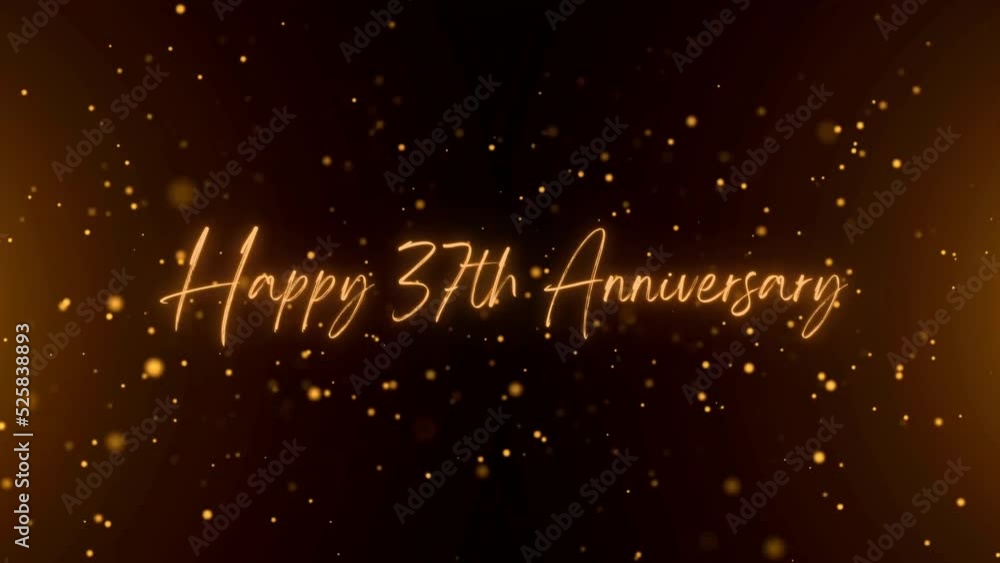 Vidéo Stock 4K Happy Anniversary text animation. Animated Happy 37th ...