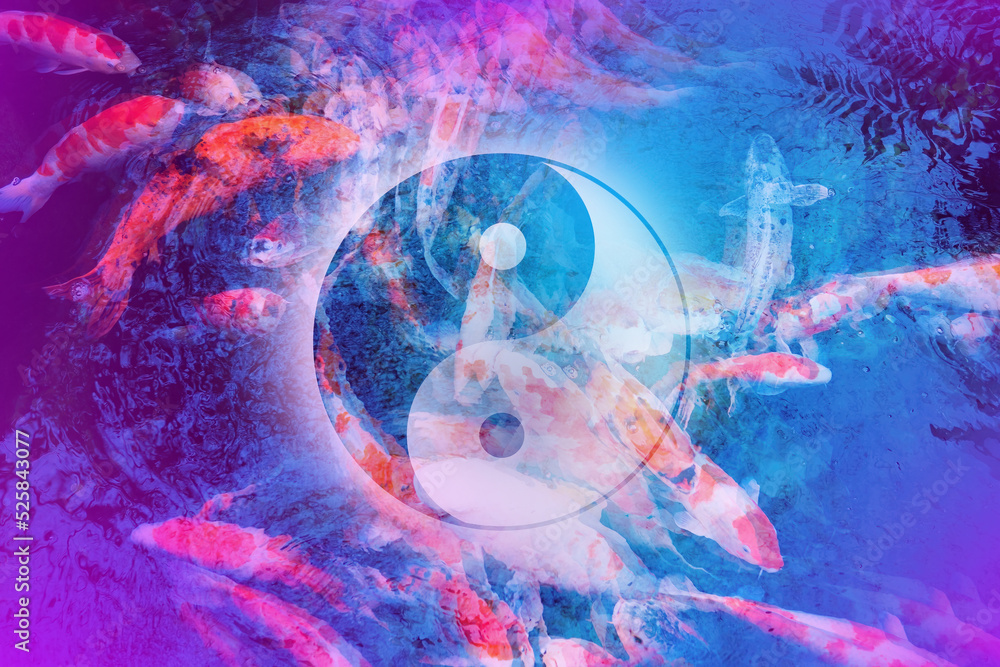 Yin and Yang symbol on a natural background. Сoncept of unity with ...