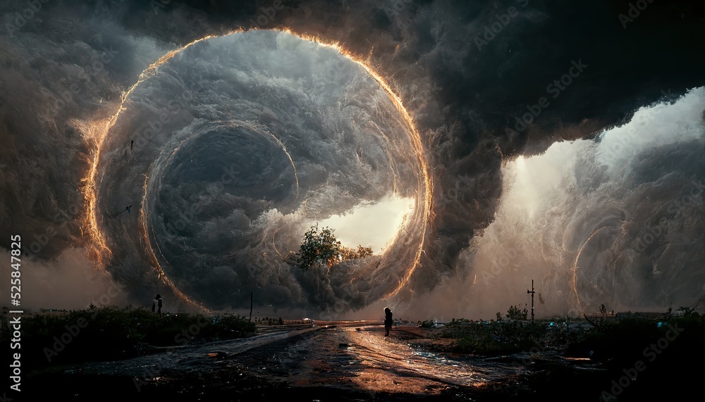 Fantasy portal effect. smoke moving in a circle formation.Science ...