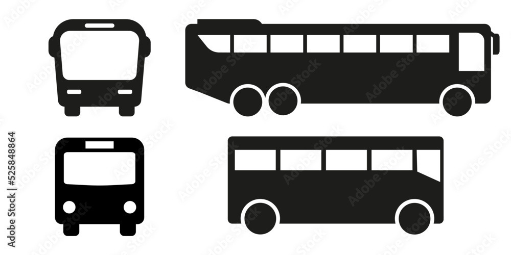 Bus vector icons set on white background. Vector Illustration Logo ...