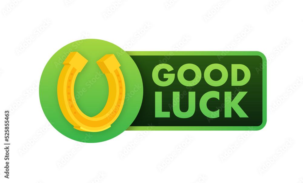 Good luck label. Fortune, good luck wishes. Vector stock illustration ...
