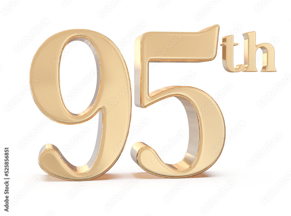 3d golden number 95th Stock Illustration | Adobe Stock