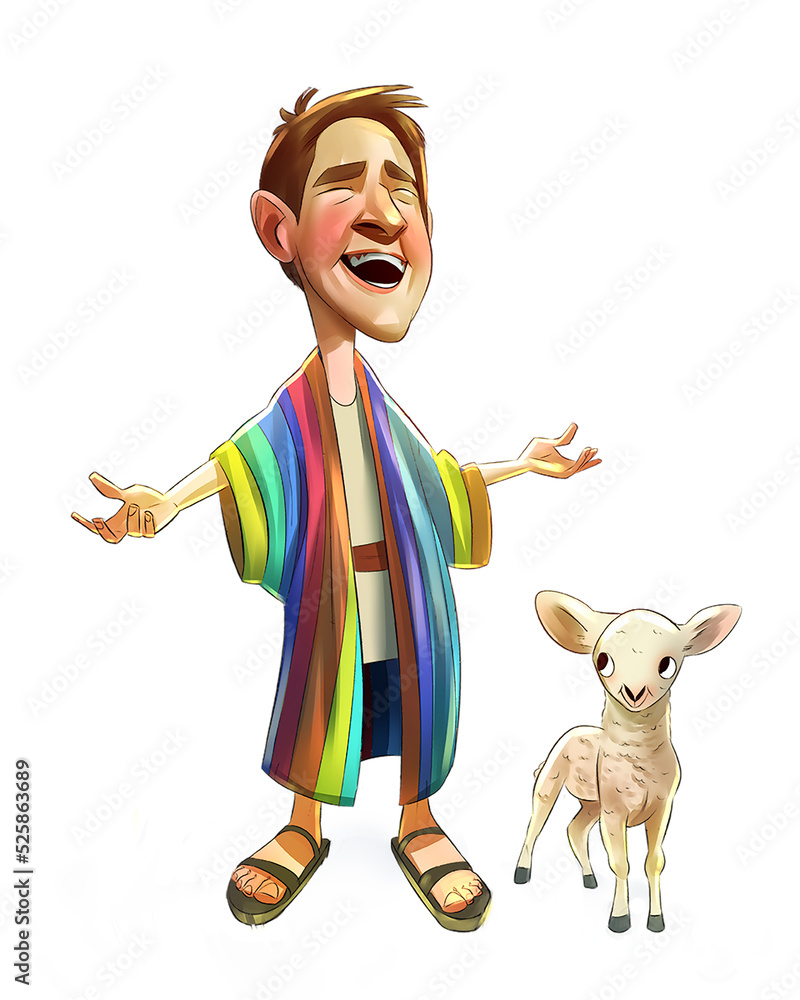 Joseph & Coat of many Colors - Illustration by Chad Wallace Stock ...