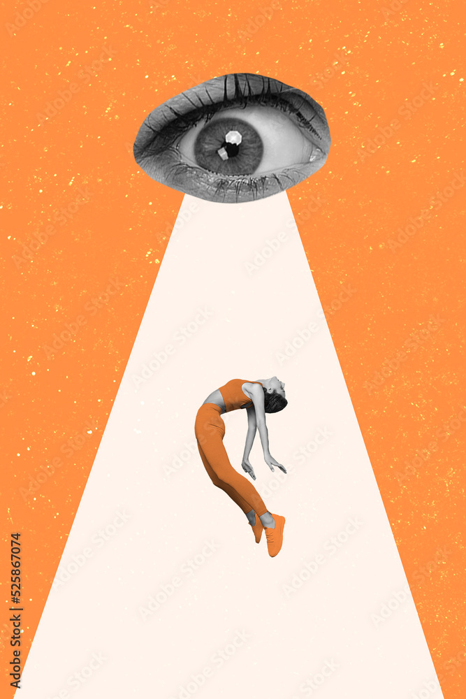 Artwork magazine picture of alien big eye light rays kidnapp sleeping ...