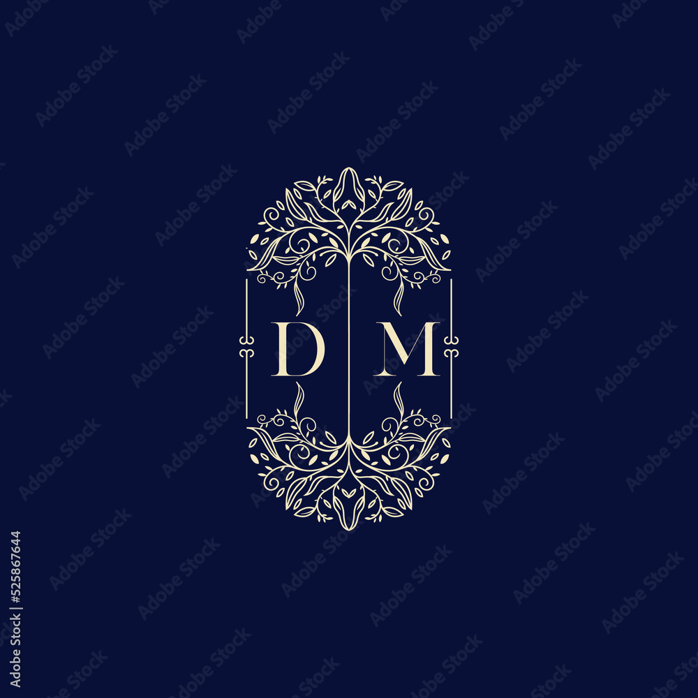 DM organic wedding initial logo design which is good for branding Stock ...