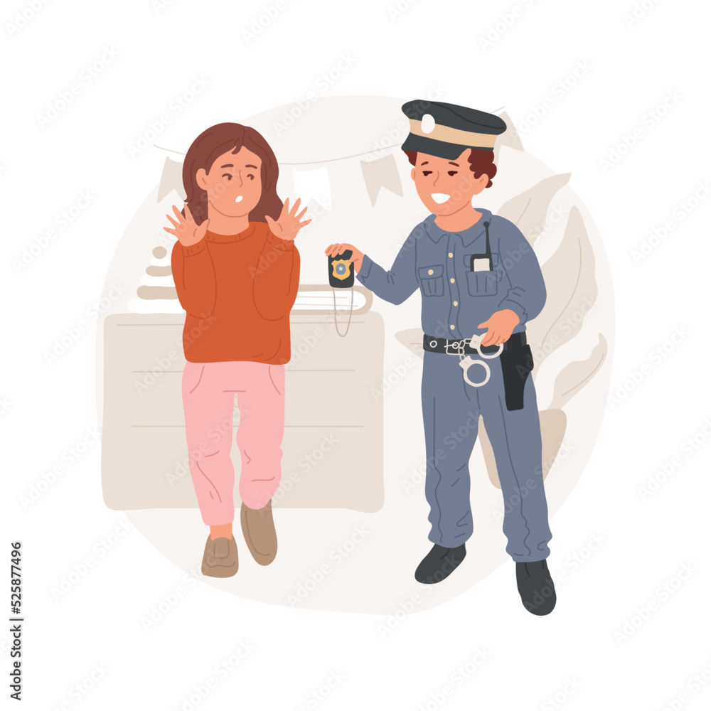 Police detective game isolated cartoon vector illustration. Children ...