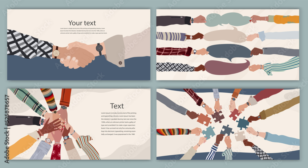 Community team business colleagues. Agreement or business between group ...