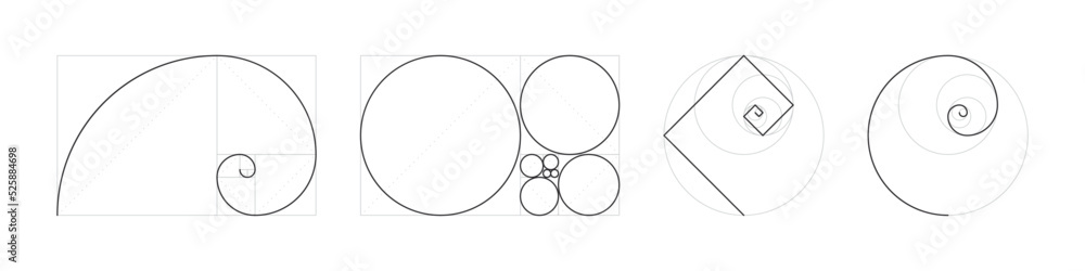 Golden ratio signs. The concept of proportions. Golden section. Vector ...