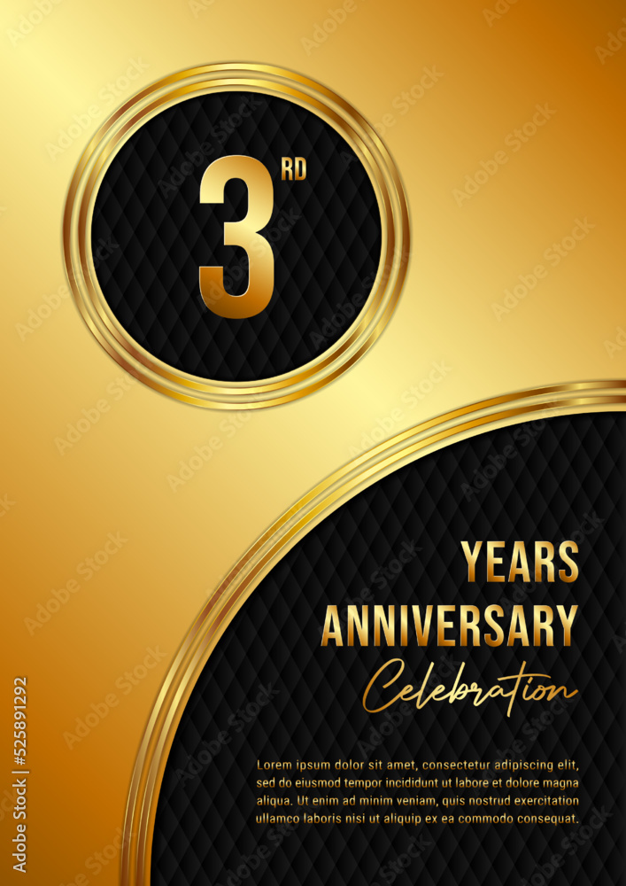 3rd Anniversary Celebration Template Design Stock Vector | Adobe Stock