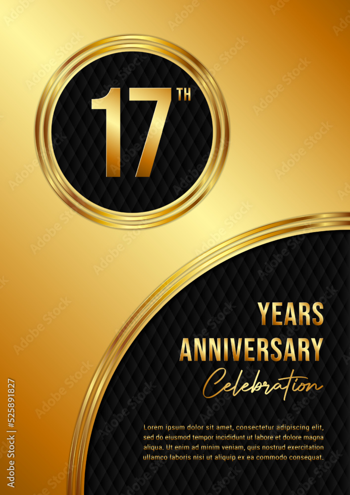 17Th Anniversary Celebration Template Design Stock 벡터 | Adobe Stock