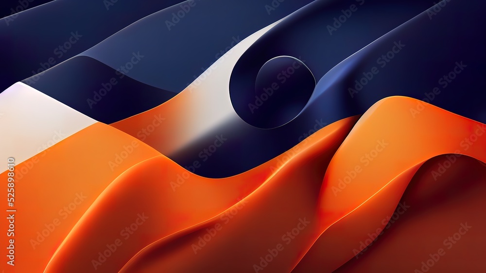 Blue and orange abstract background. Colorful gradiant with smooth flat ...