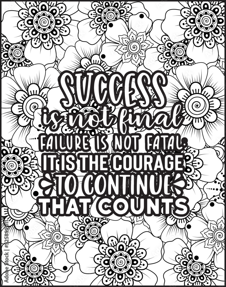 Motivational quotes coloring pages design Stock Vector | Adobe Stock