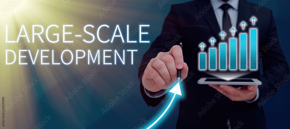 Sign displaying Large Scale Development. Word Written on Develop on an ...