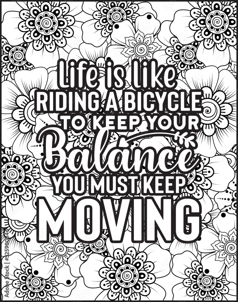 Motivational quotes coloring pages design Stock Vector | Adobe Stock
