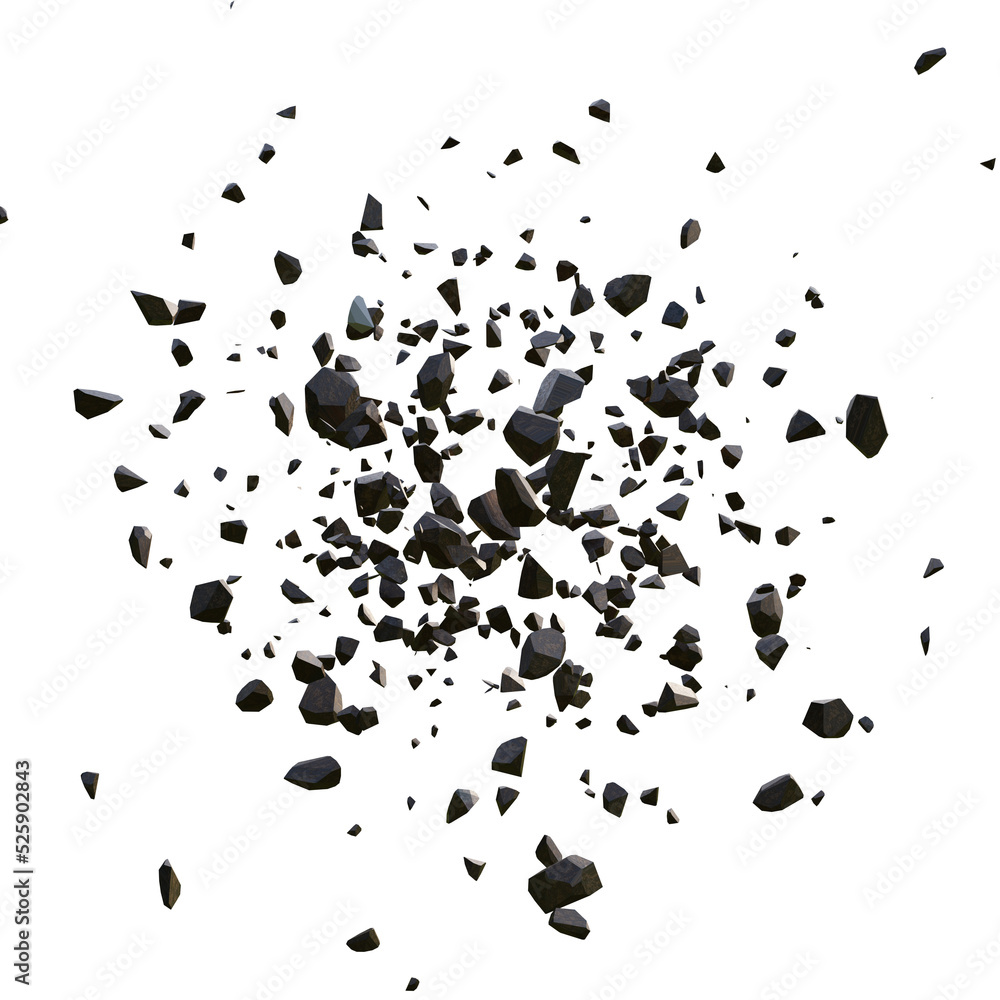 Broken Stone Debris Impact Overlay, Transparent Background PNG ...