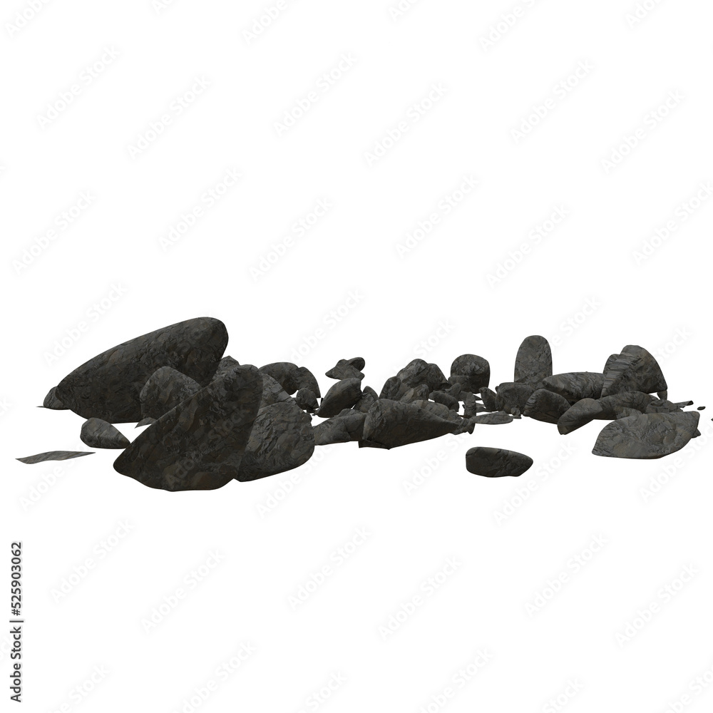 Rubble Pile Broken Debris Overlay, Transparent Background PNG Stock ...