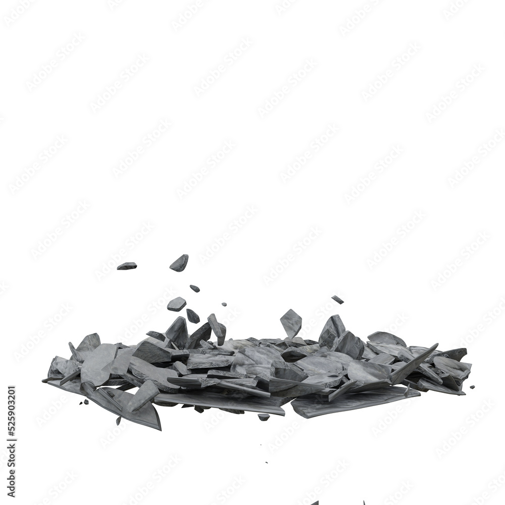 Broken Stone Debris Impact Overlay, Transparent Background PNG Stock ...