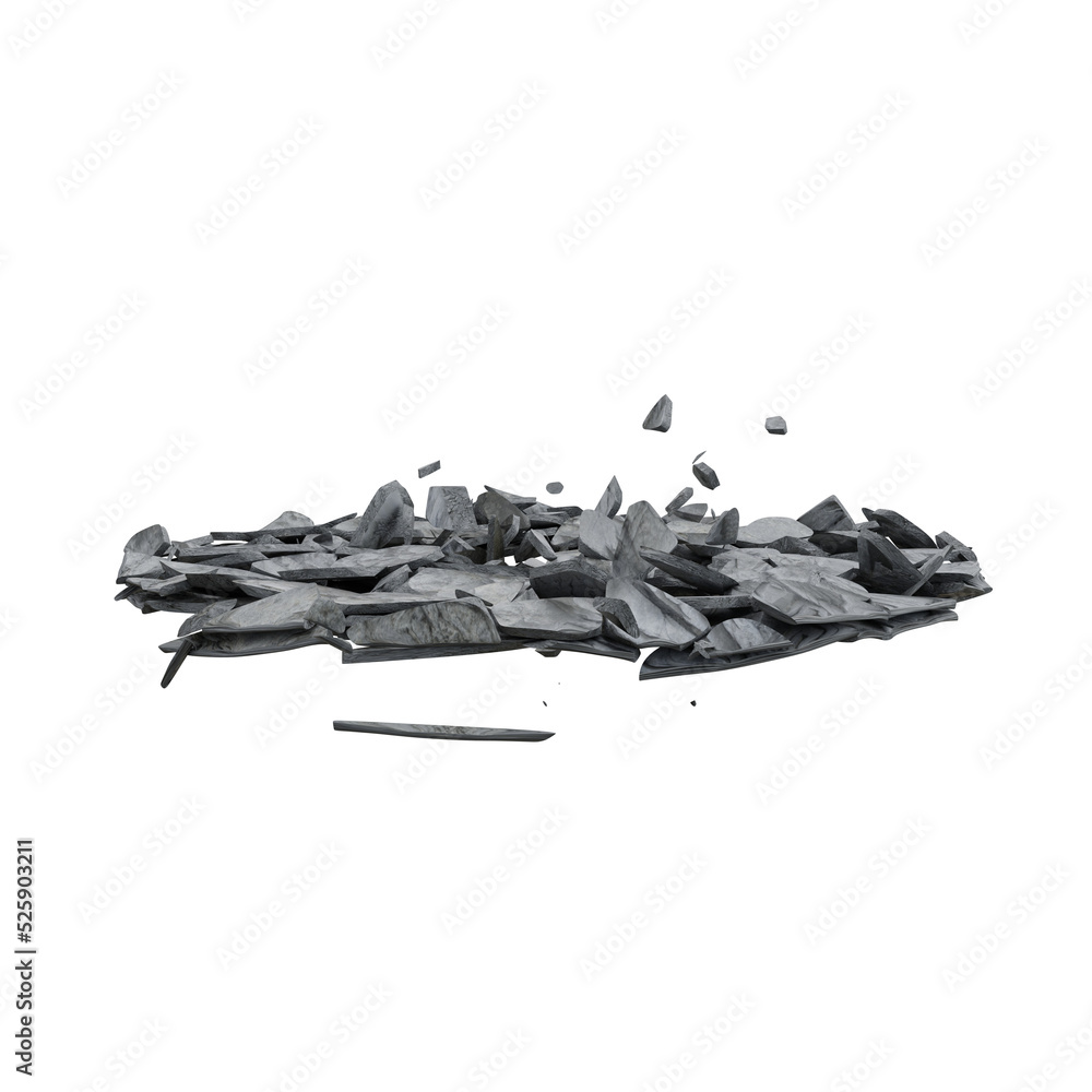 Broken Stone Debris Impact Overlay, Transparent Background PNG Stock ...