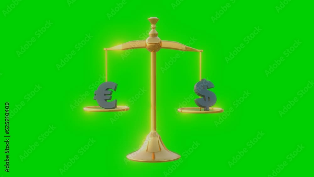 Libra balance isolated green screen 3D render seamless looping ...