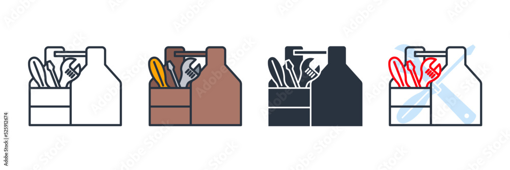 toolbox icon logo vector illustration. Tool box symbol template for ...