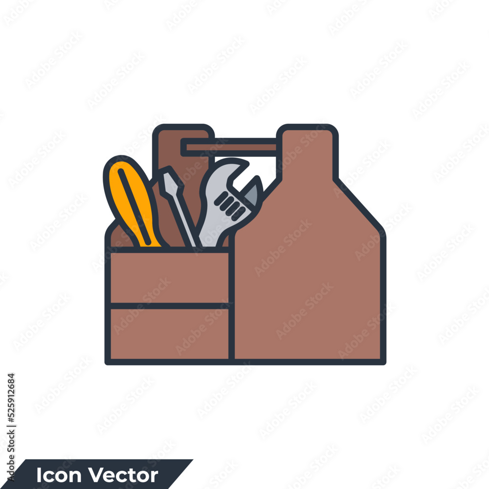 toolbox icon logo vector illustration. Tool box symbol template for ...