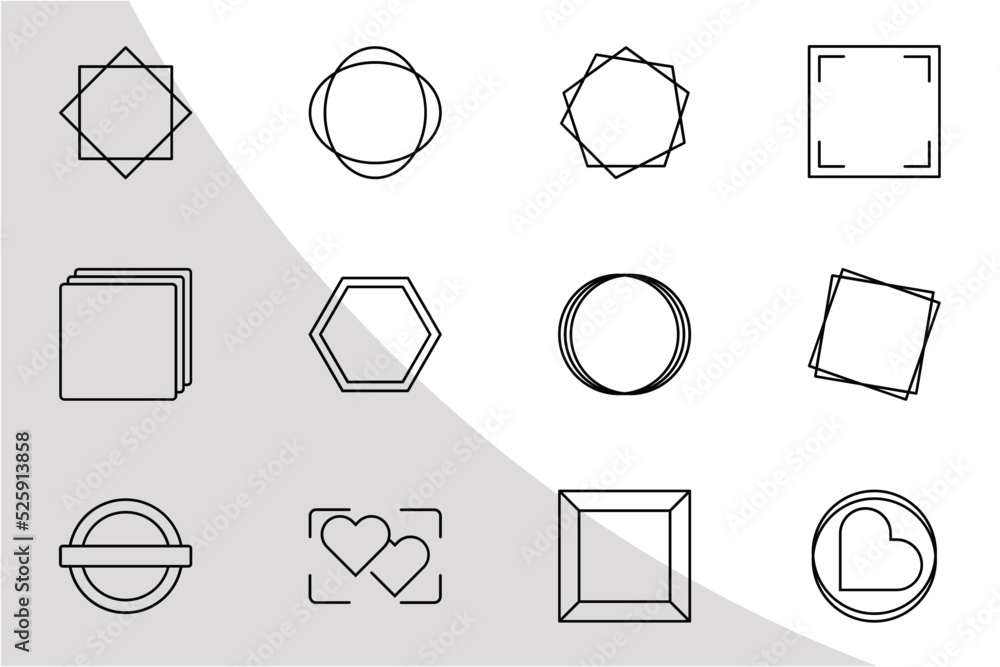 Double Frame Icon Outline, Double Frame Svg, Frame Bundle, Icon Bundle ...
